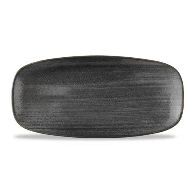 Stonecast Raw Black Chefs Oblong Plate 11.75inch x 6inch / 29.85 x 15.25cm