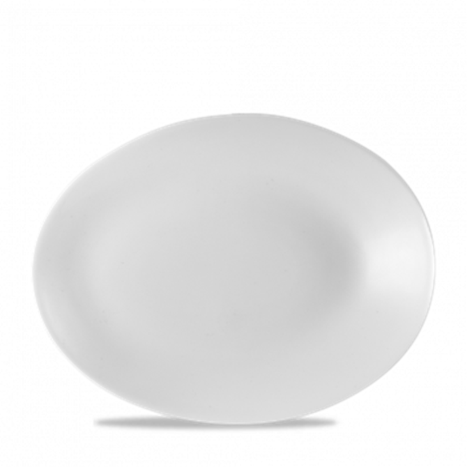 White Oval Orb Plate 11.50 x 9inch