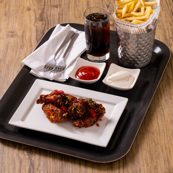 Dark Granite Laminated Wood Tray 46 x 34cm