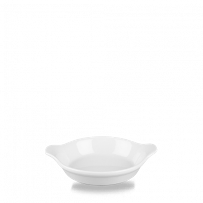 White Cookware Mini Round Eared Egg Dish 6oz / 180ml