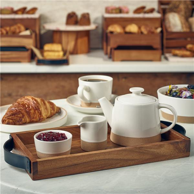 GenWare Kava White Stoneware Teapot 16.8oz / 480ml