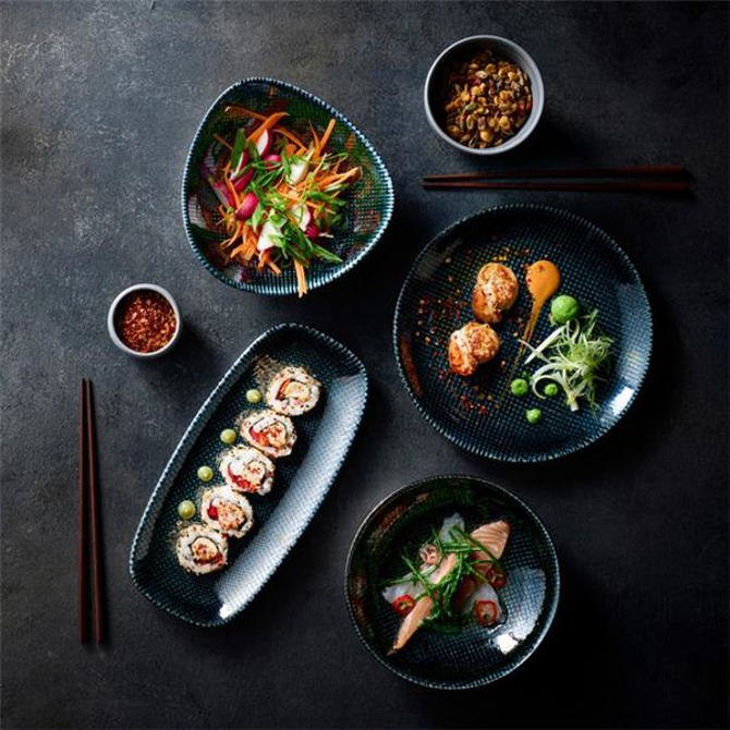 Astro Metallic Blue Lotus Plate 10inch / 25.4cm