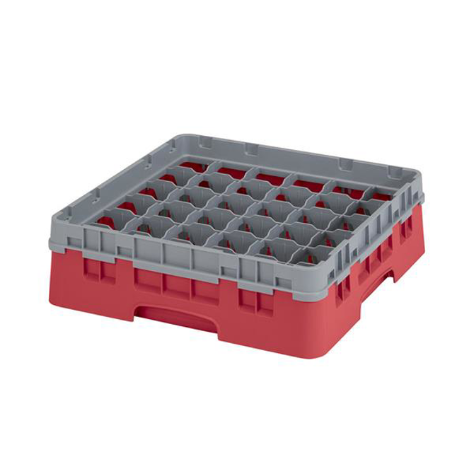 36 Compartment Glass Rack with 1 Extender H92mm - Red