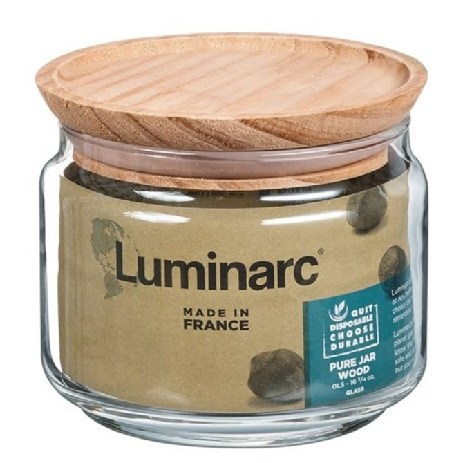 Pure Jar + Wood Lid 0.5ltr