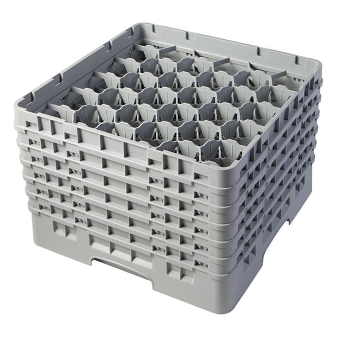 30 Compartment Glass Rack with 6 Extenders H298mm - Grey