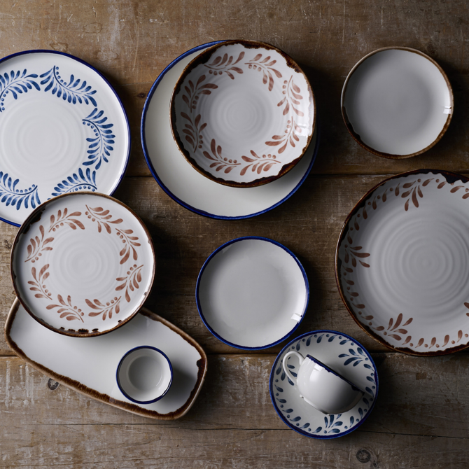 Harvest Mediterranean Blue Round Walled Plate 8.25inch / 21cm