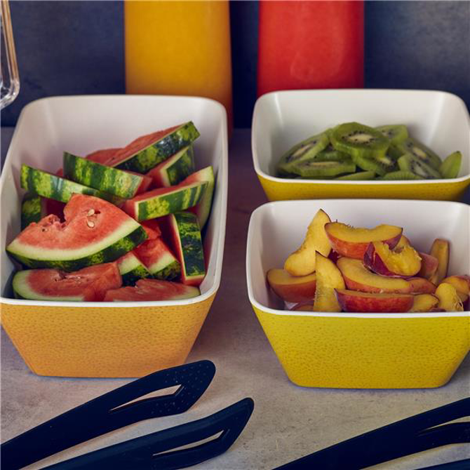 Lemon Yellow Seville Melamine GN1/6 Deep Dish 17.6 x 16.2 x 8cm