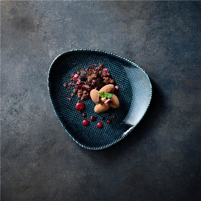 Astro Metallic Blue Lotus Plate 10inch / 25.4cm