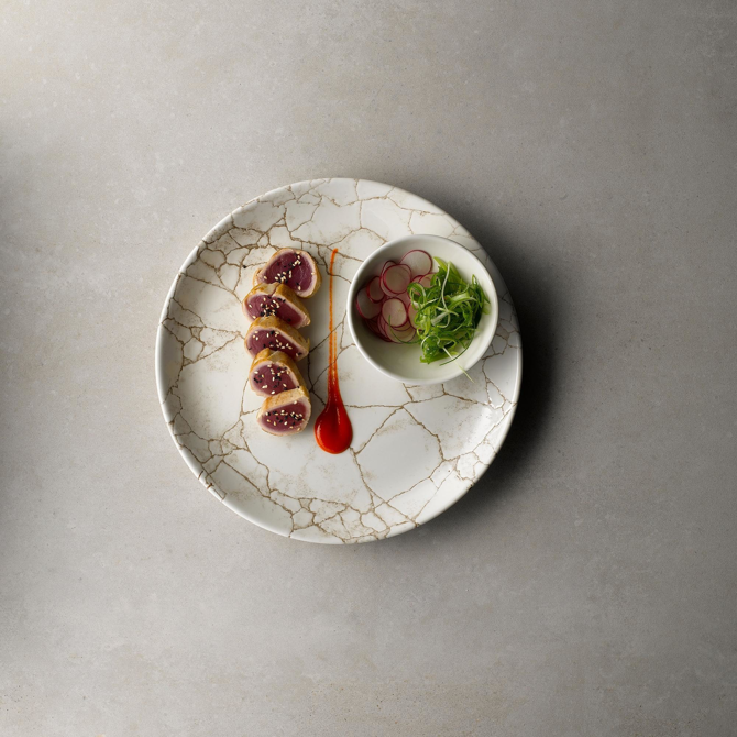 Studio Prints Kintsugi Pearl Grey Evolve Coupe Plate 10.25inch