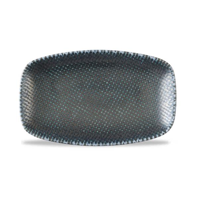 Astro Metallic Blue Chefs Oblong Plate 10.6 x 5inch / 27 x 12.7cm