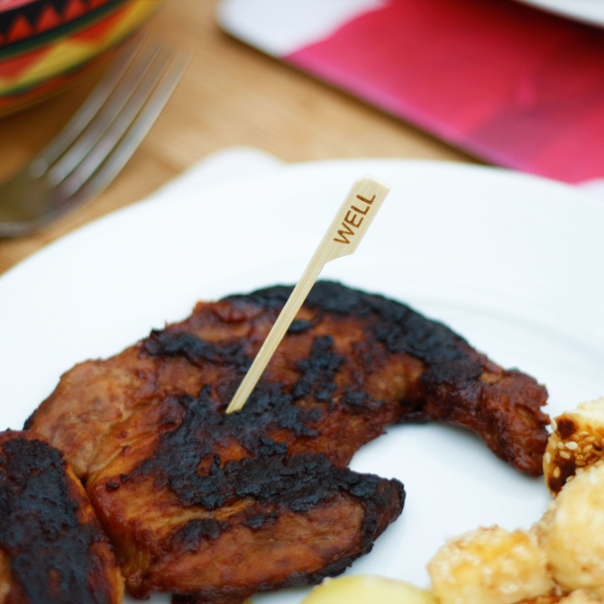 Bamboo Steak Picks 9cm Well Done