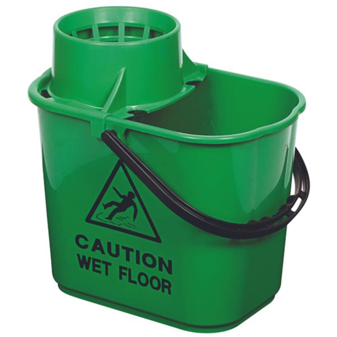 Green Industrial Heavy Duty Mop Bucket 15ltr