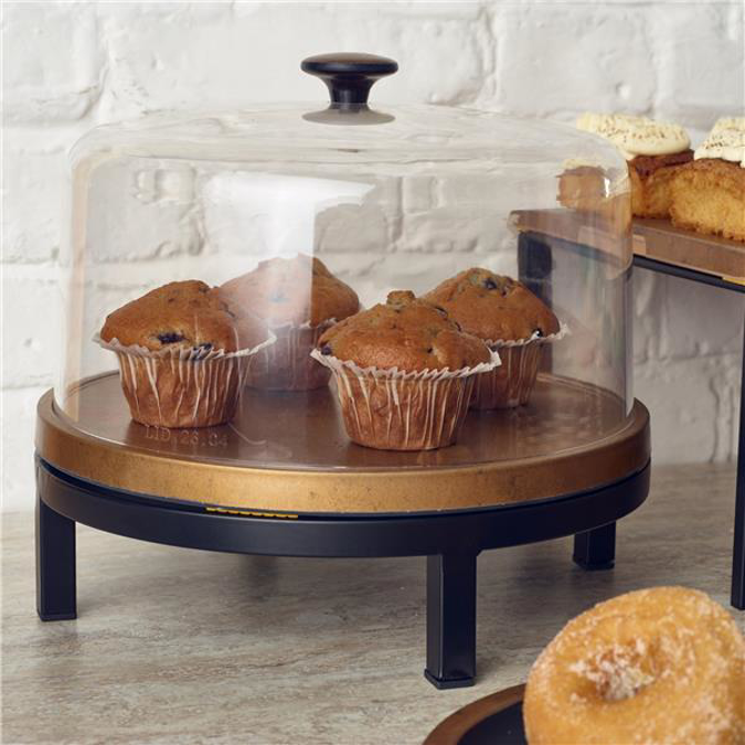 Black Luxor Metal Round Riser 28.5 x 7cm
