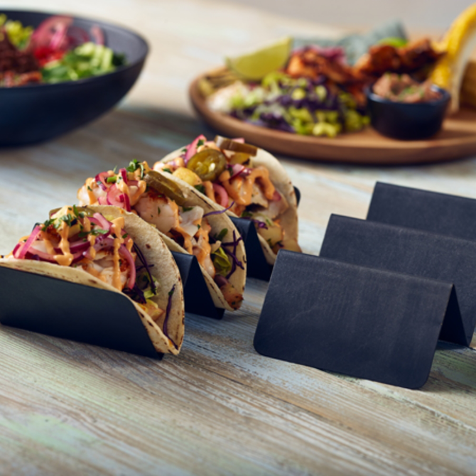 GenWare Black Vintage Steel Fast Food Stand 2 Slot