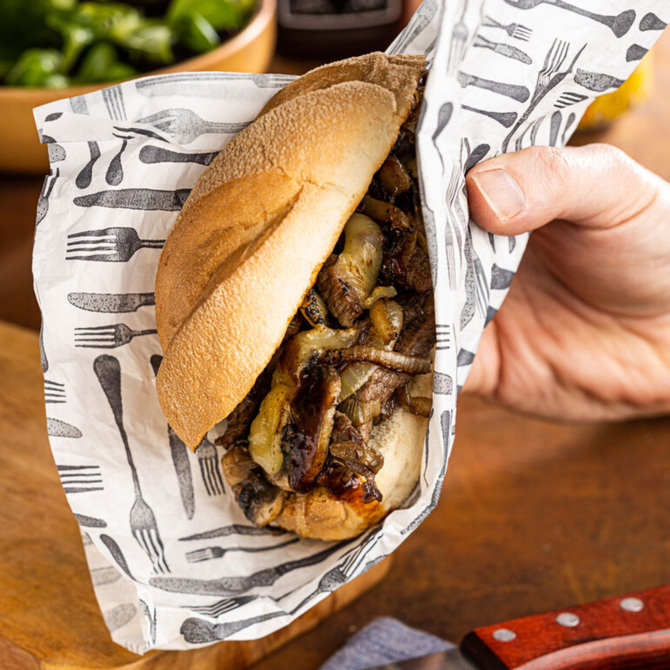 Cutlery Print Greaseproof Paper 15cm