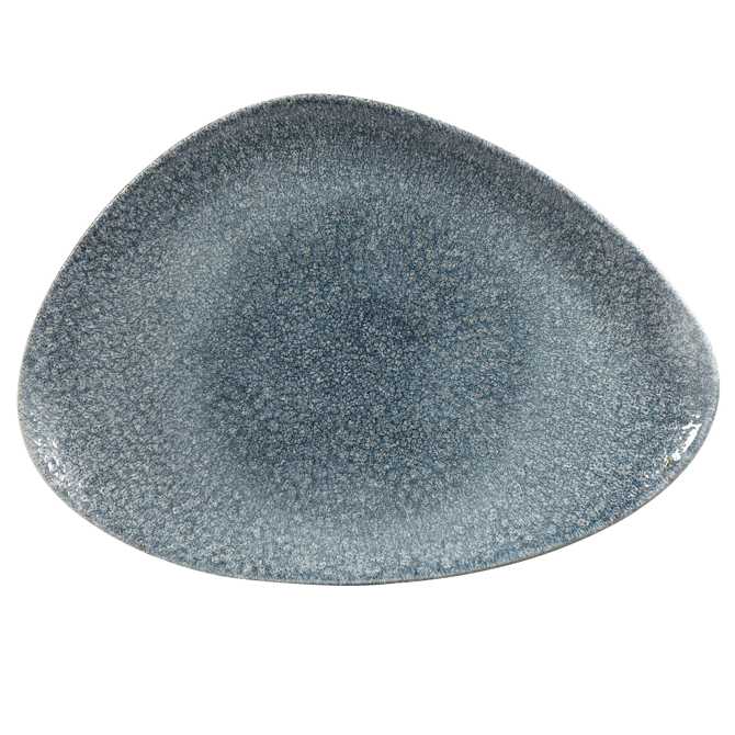 Studio Prints Raku Chefs Triangle Plates Topaz Blue 14" / 35.6cm