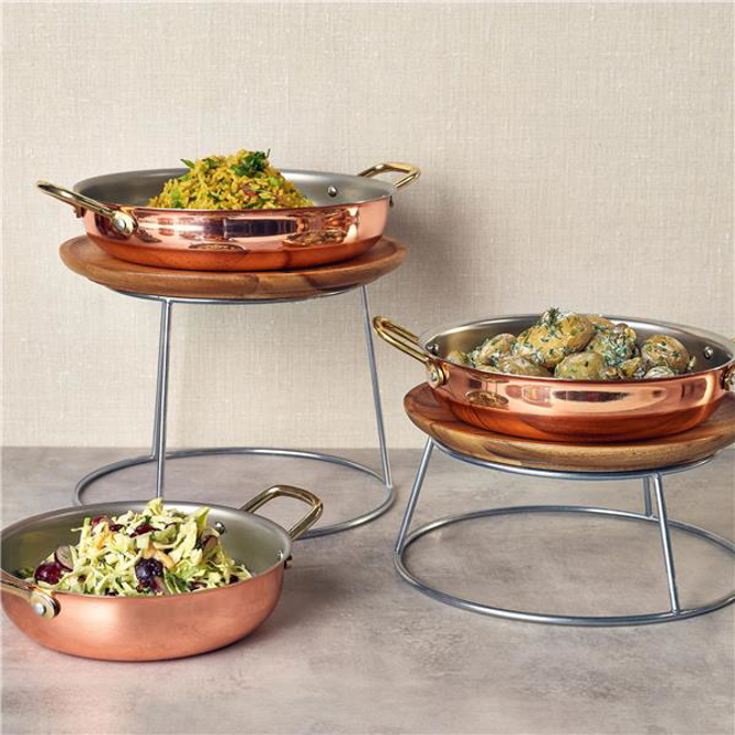 GenWare Silver Anti-Slip Round Buffet Riser 7inch / 18cm